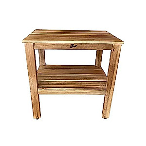Zen 18" Acacia Shower Bench, Shower Stool, Shower Footrest, Shower Bench with Shelf, Shower Seats and Benches, Shower Stool Wood, Wooden Shower Bench, Shower Chair Wood, Wood Shower Seat