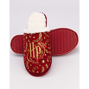 Harry Potter Slippers Womens Ladies Slim Fit Fluffy Red House Shoes