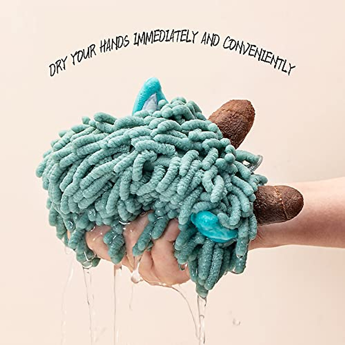 Wucmene Hand Towels for Bathroom Decorative Set, Chenille Hanging Hand Towel Ball Microfiber Plush Absorbent Soft Small Bath Towel with Loop for Kitchen Sink or Powder Room (Purple+Yellow)