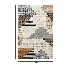 nuLOOM Fringed Performance Indoor Area Rug, Power Loomed, Easy Clean, Durable, Non-Shed, 8' x 10', Vanita Beige