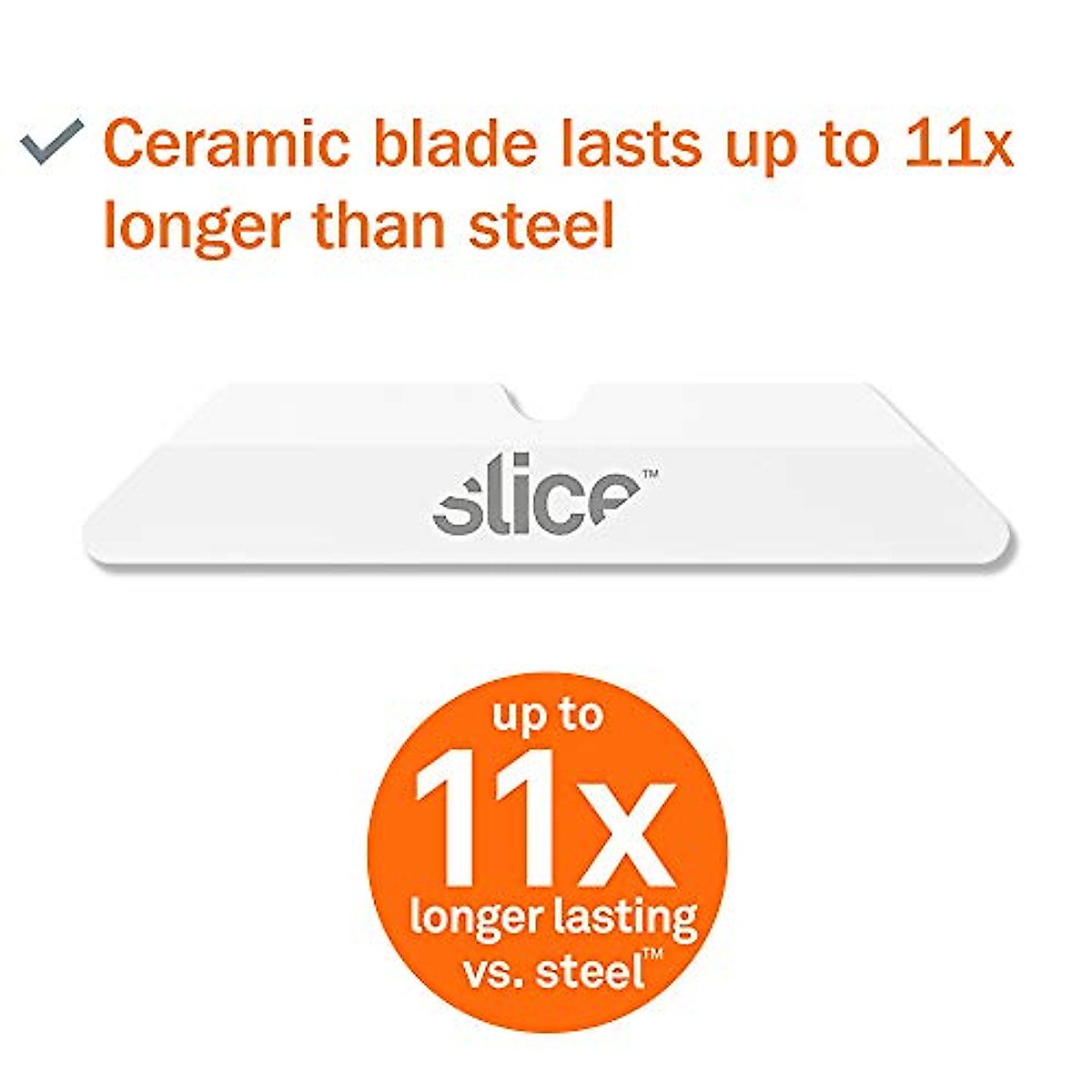 Slice 10404 Replacement Blade, Ceramic, Finger Friendly, Rounded Tip, Lasts 11x Longer Than Metal