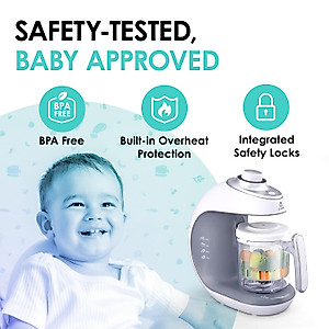 Lil’ Jumbl Baby Food Maker - 2-in-1 Steamer & Puree Blender with Timer, One-Press Processor & Auto Shutoff - Cook & Steam Fruits, Veggies & Other Healthy Homemade Infant & Toddler Meals in Minutes