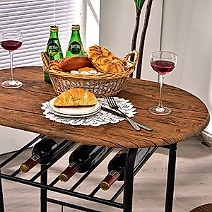 Giantex Dining Table Set for 2, Small Kitchen Table with Storage Shelf, 3 Piece Table and Chairs for Dinner and Breakfast, Space Saving Dinette Set for Home Apartment Bistro (Brown & Black)