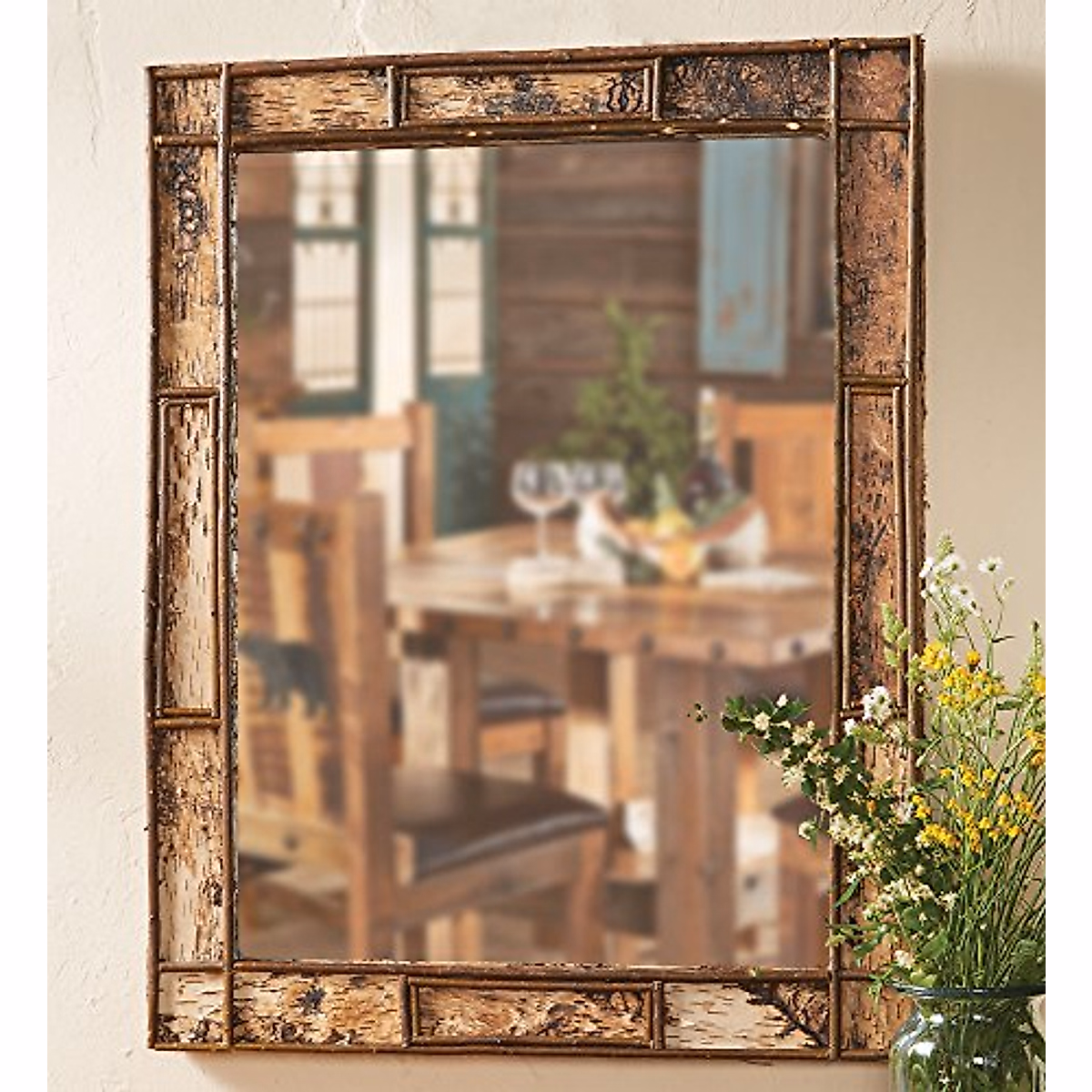 BLACK FOREST DECOR Adirondack Birch Bark Mirror - Small