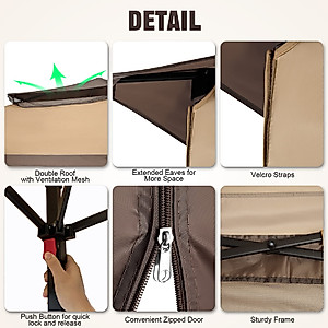 COBIZI Pop Up Gazebo Patio Gazebo 11x11 Outdoor Gazebo with Mosquito Netting Outdoor Canopy Shelter with Double Roof Ventiation 121 Square Feet of Shade for Lawn, Garden, Backyard and Deck, Brown