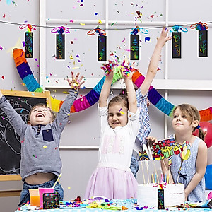 lyfLux 146 PCS Animal Scratch Bookmarks Art, Rainbow Magic Scratch Paper Art Kit for Birthday Parties, Game Activities, DIY Crafts, Decorations