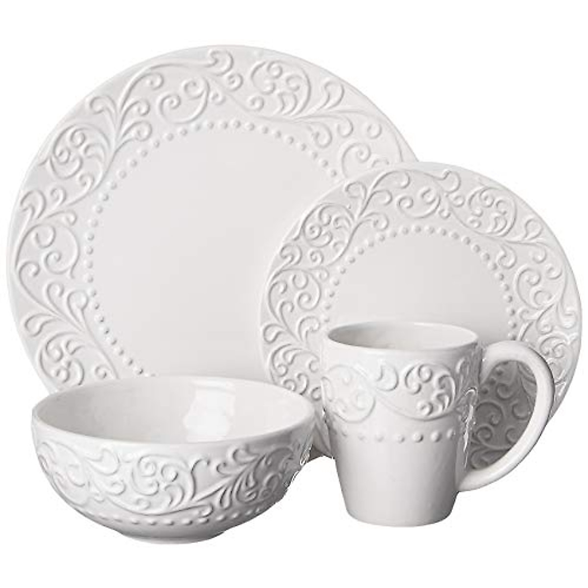 American Atelier Bianca White 16-Piece Dinnerware Set -