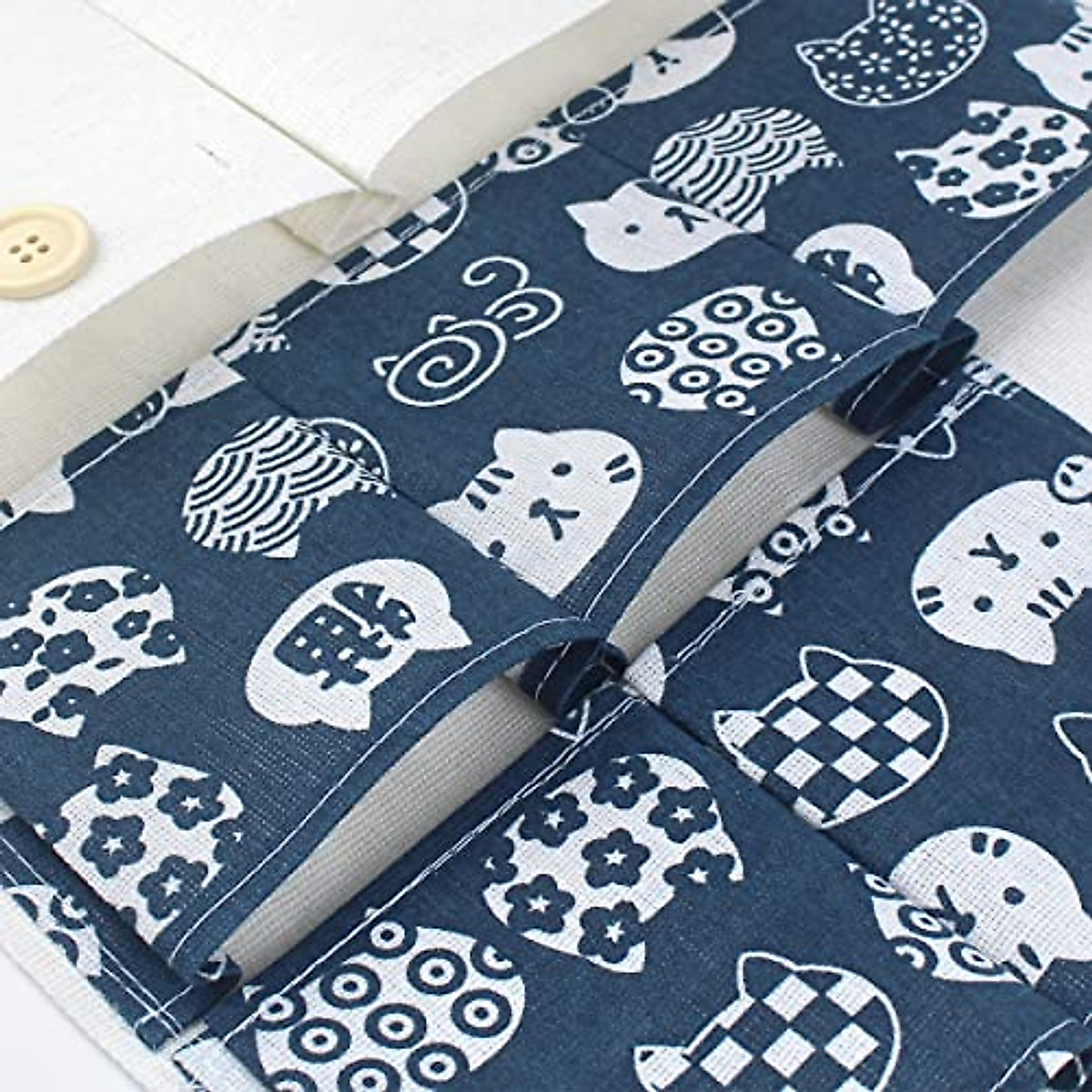 KINGREE Hanging Storage Bag with 7 Pockets and 2 Pothook, Waterproof Wall Door Organizer for Bedroom Bathroom Closet(Cat)