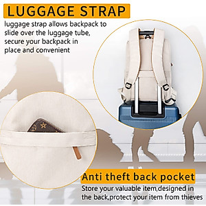 NOBLEMAN Men's Backpack, Laptop Backpack, Waterproof travel Backpack, 15.6 Inch Laptop Backpack, Daypack, carry on backpack with USB (Beige)