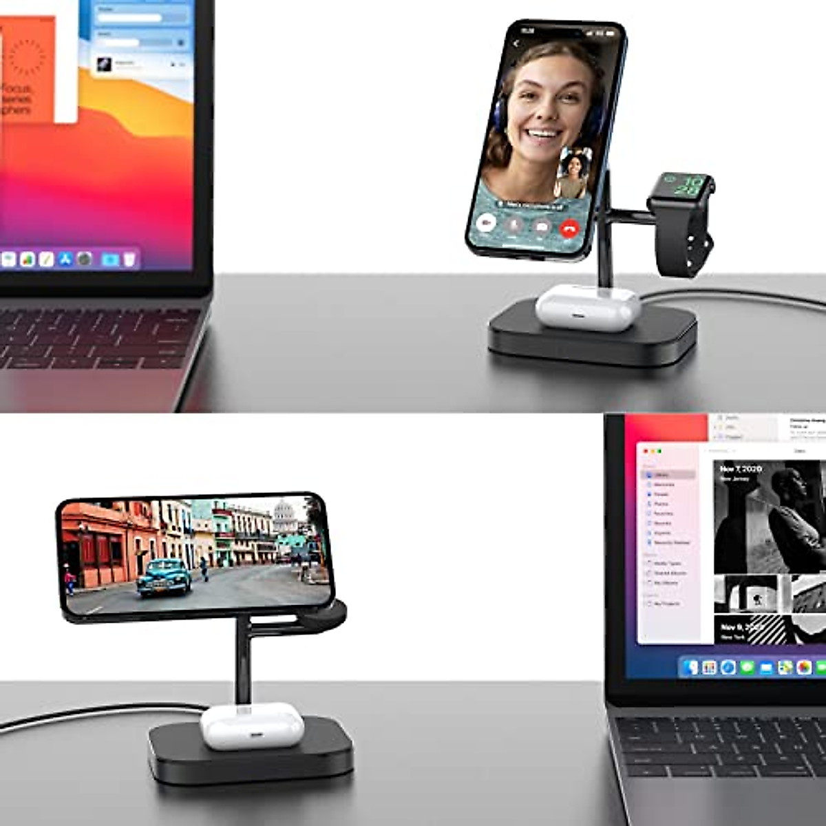 Wireless Charger, Boaraino Magnetic 3 in 1 Wireless Charging Station Compatible with iPhone 14/14 Max/14 Pro/14 Pro Max/iPhone 13/12 Series, Apple Watch 8/SE2/7/6/SE/5/4/3, AirPods 2/3/Pro