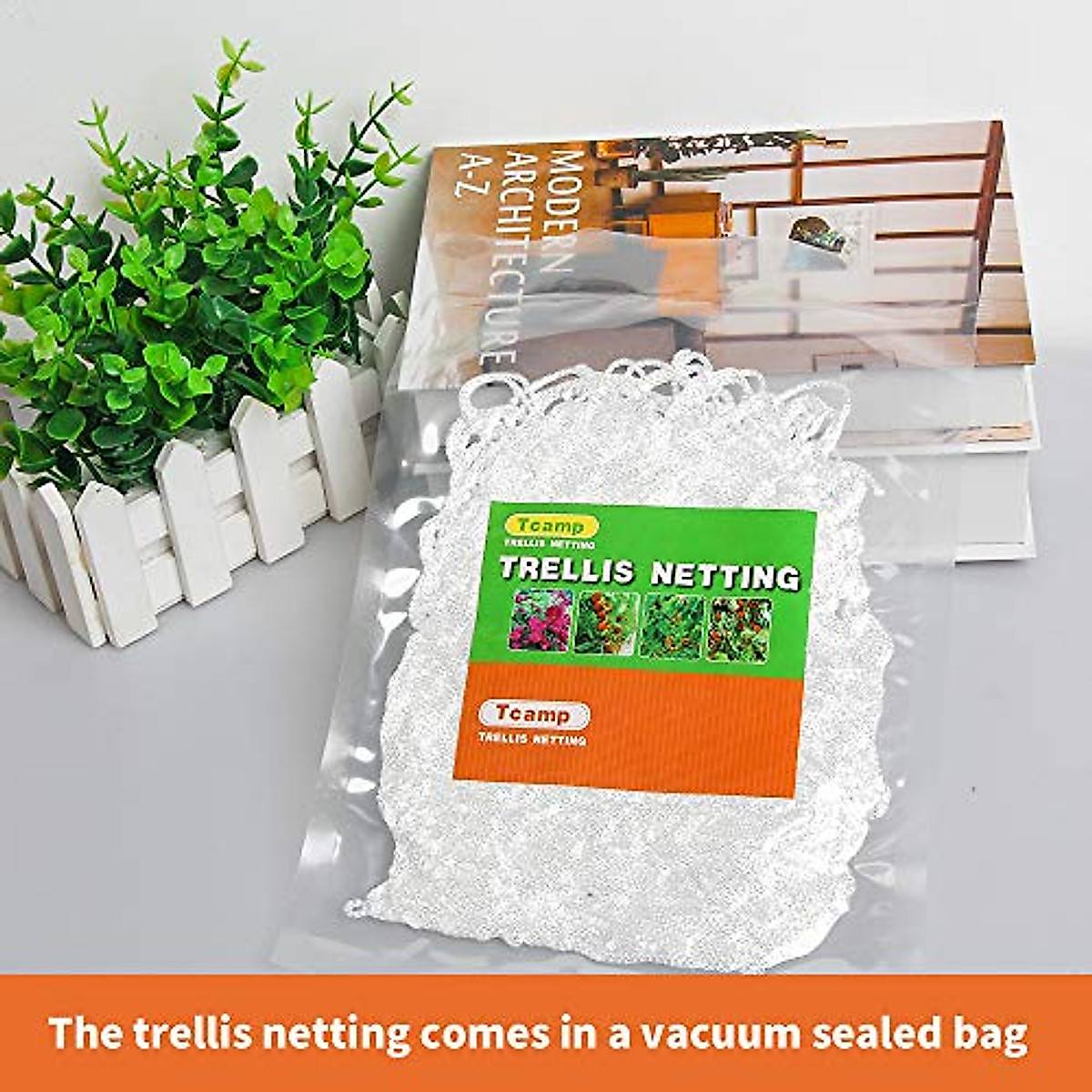 Tcamp Heavy-Duty Polyester Plant Trellis Netting 5 x 15ft (1 Pack) (5 Ft X 15 Ft)