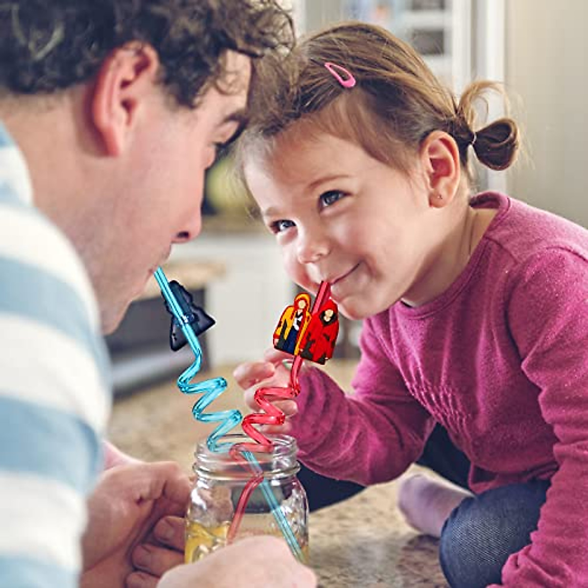 24 Stranger Inspired Things Party Favors Reusable Drinking Straws 8 Designs Great for Stranger Inspired Things Birthday Party Supplies with 2 Cleaning Brushes