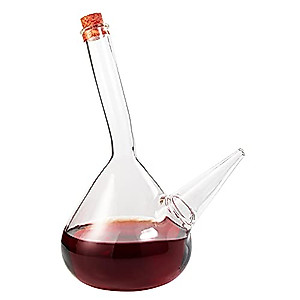 Porron Glass Decanter 34 oz Wine Pitcher 100% Lead-free Glass Decanter for Red Wine, Hand Blown Wine Decanter, Wine Carafe - Wine Gift, Wine Accessories (1000mL)