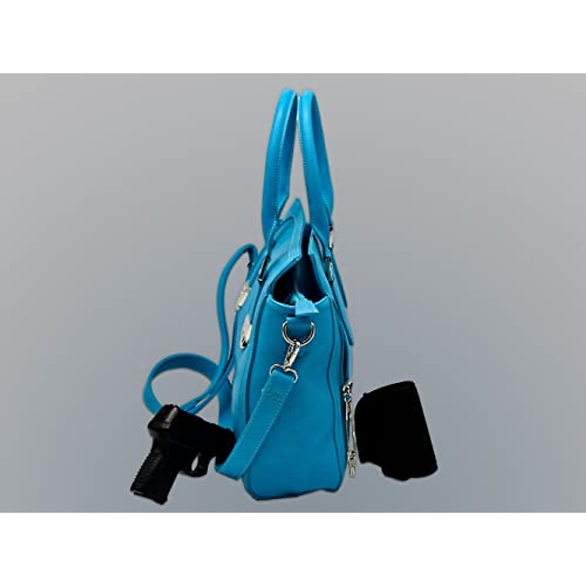 Goson Concealed Carry Tote Bag - Large and Fashionable CCW Purses for Women with Multiple Pockets, Crossbody Straps, YKK Locking Zippers in Faux Leather