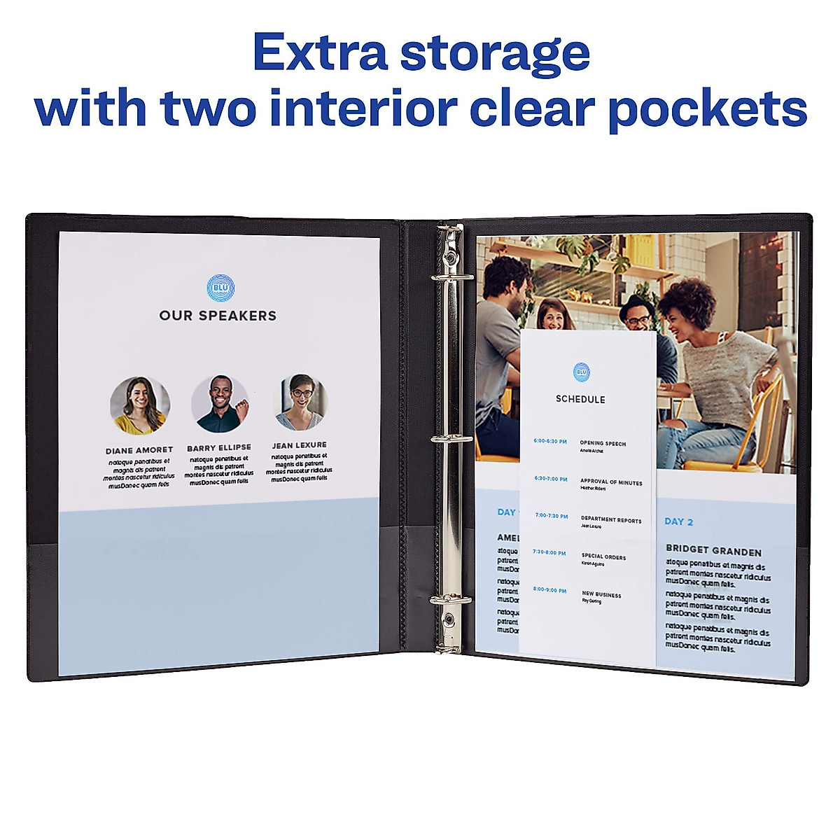 Avery Durable 3 Ring Binder, 0.5" Slant Rings, Color (Black, Blue, Maroon, Green) Will Vary, 1 Binder (11058)