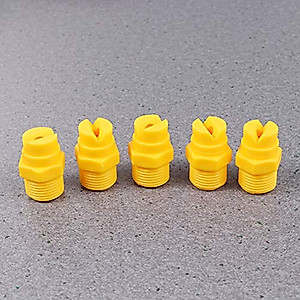 DOITOOL Water Hose Sprayer Yellow Nozzles 5pcs Plastic Nozzle Fan Shape Full Cone Tip PP Sprayer Nozzle Adaptor Connection For Home Garden (Yellow) Hose Adaptor Fire Hose Nozzle