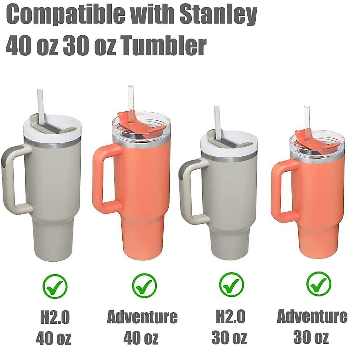 GINTBN Spill Stopper for Stanley 40 oz Tumbler with Handle 30 oz, Leak Stopper Compatible with Stanley Quencher H2.0 FlowState Tumbler 40 oz