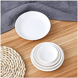 Mozacona 4pcs White Ceramic Seasoning Dishes Dipping Bowls -4.5inch