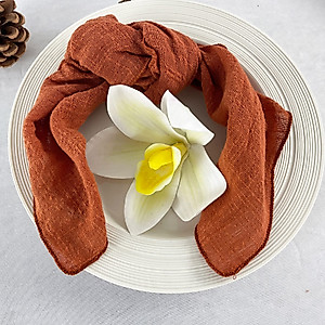 EHLDekol Gauze Cloth Napkins 6 Pack 16x16 Inches 100% Natural Soft Cotton Weddings Decorative Parties Family Everyday Use Bulk Linen Dinner Napkins (Terracotta, 6 Pack)