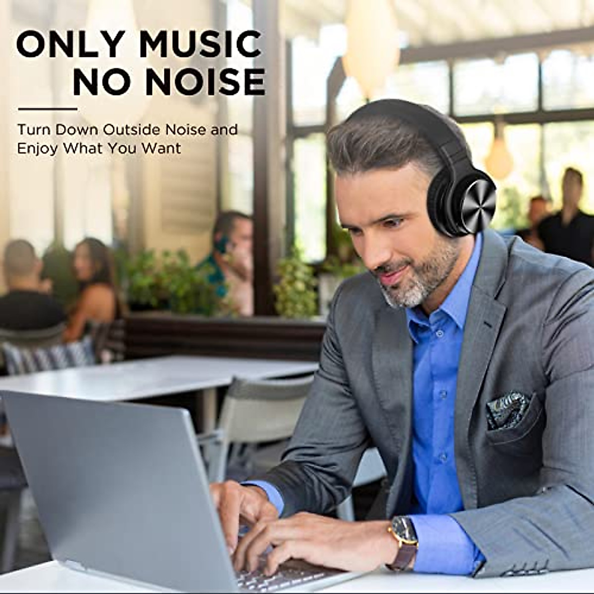 Earpsy E7 Pro Active Noise Cancelling Headset Bluetooth Headphones with Built-in Microphone Wireless Headset and Light Weight-Red