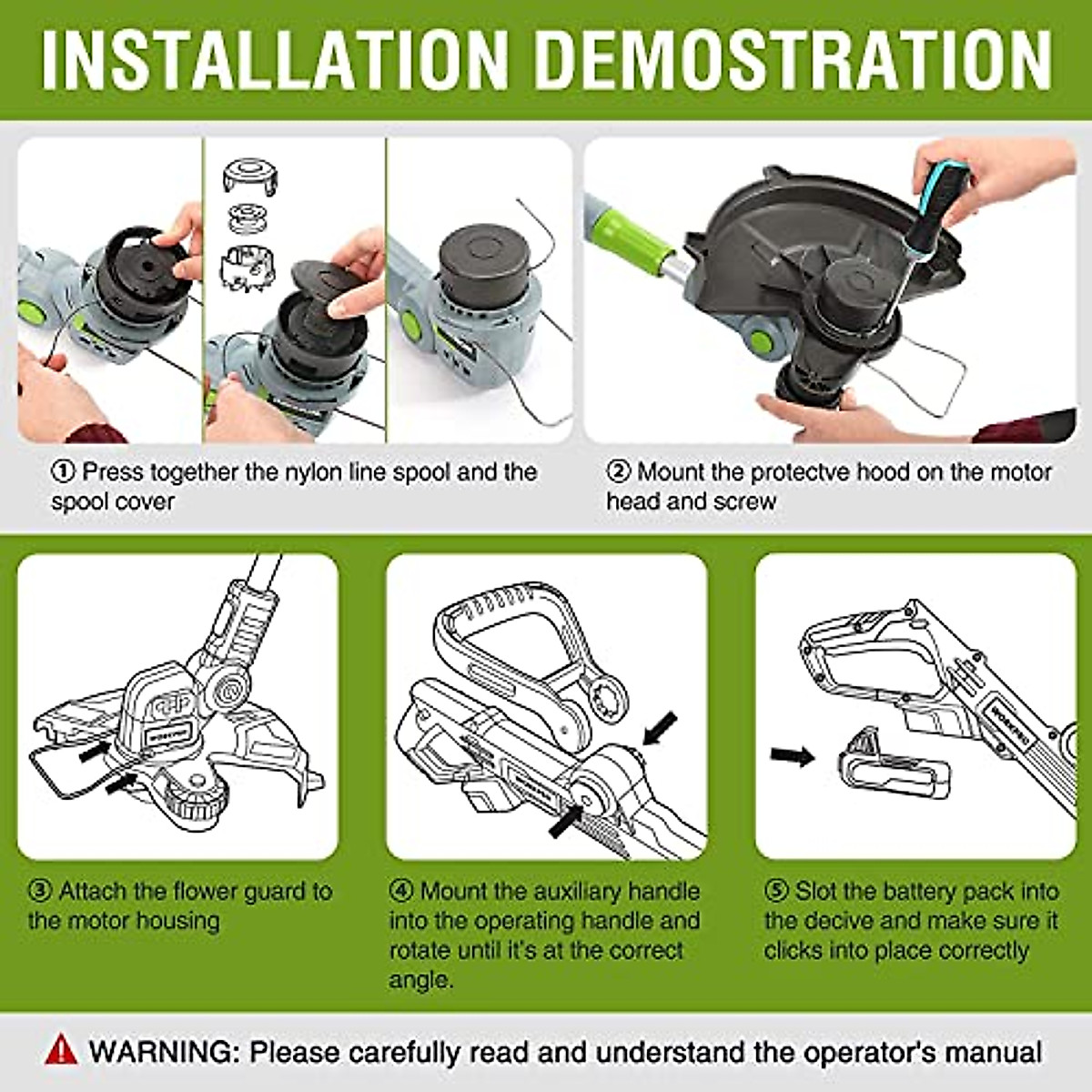 WORKPRO Garden Tool Bag and WORKPRO 20V Cordless String Trimmer/Edger