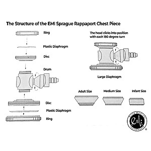EMI Sprague Rappaport Dual Head Stethoscope - Stealth Black - 112SB