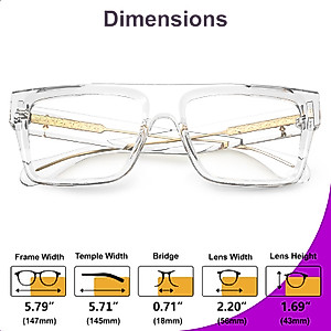 VISOONE Square Full Rim Blue Light Blocking Glasses Large Fashion Computer Multi Colors Eyeglass Frame Women Men ALBA