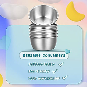 6 Pcs Unicorn Salad Dressing Containers to Go 1.9 oz Kid Condiment Sauce Containers Stainless Steel Small Containers with Lids Silicone Lid Bento Box Accessories Leakproof Condiment Cup for Food
