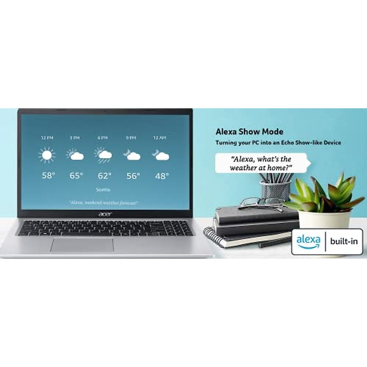 Acer Aspire 5 A515-56-36UT, 15.6" Full HD Display, 11th Gen Intel Core i3-1115G4 Processor, 4GB DDR4, 128GB NVMe SSD, WiFi 6, Windows 11 Home (S Mode)