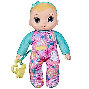 Baby Alive Soft ‘n Cute Doll, Blonde Hair, 11-Inch First Baby Doll Toy, Washable Soft Doll, Toddlers Kids 18 Months and Up, Teether Accessory