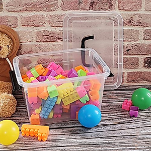 Yarebest 6 L Clear Plastic Storage Bins, Storage Boxes with Lids Set of 6