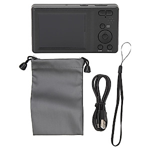 4K Digital Camera, 50MP Selftimer 16X Zoom Small Camera for Teens Face Detection with Cord for Photography (Black)