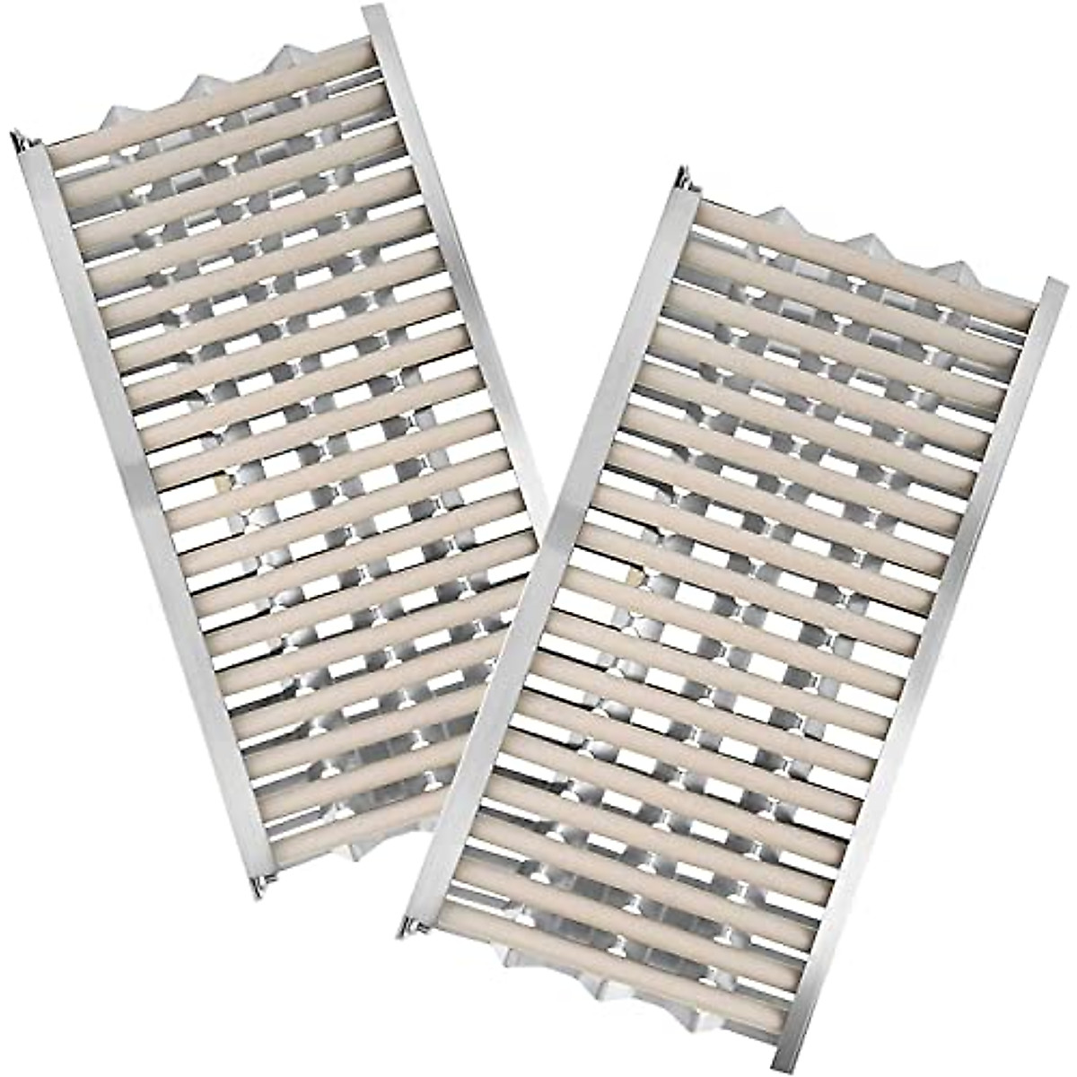 bbq777 2-Pack Radiant Tray and Ceramic Rod Replacement Kit for DCS Gas Grill Model BGA36, BGA48, BGB36, BGB48, 27D-8QRN, 27D-BQRL, and More, 18 5/8" x 9 7/8" Each