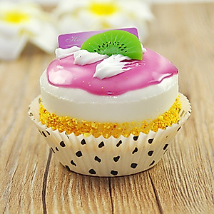 100 PCS Premium White Standard Cupcake Liners Grease-Proof Black Polka Dots