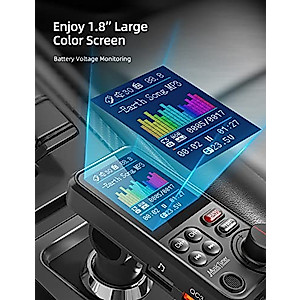 Nulaxy FM Bluetooth Transmitter for car, Strong Microphone Bluetooth Car Adapter with 1.8" Color Screen for Hands Free Calls, Supports QC3.0 Charging, Treble and Bass Sound Music Player- KM30