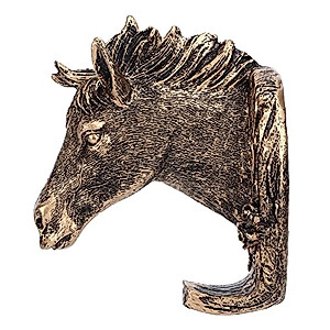 Horse Head Single Wall Hook Animal Shaped Coat Hat Hook Resin Animal Horse Head Clothes Coat Hook for Living Room Bathroom Kitchen Office