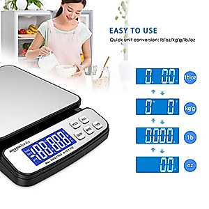 Amazon Basics Digital Postal Table Top Scale - AC Adapter, Counting Function, 110 Pound Capacity, 0.1 Ounce Readability