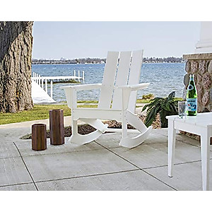 POLYWOOD MNR10BL Modern Adirondack Rocker, Black