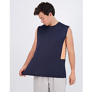 Real Essentials Men's Dry Fit Jersey Sleeveless Tank Top Muscle Yoga Active Men Basketball Beach Gym Workout Running Fitness Athletic Gym Bodybuilding Undershirt Tee T-Shirt, Set 4, XXL, Pack of 5