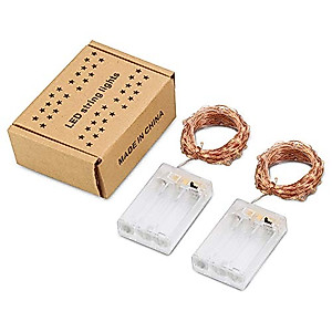 AMIR Upgraded Fairy String Lights, 100 LED 33FT Starry Lights, 2 Modes Waterproof Decorative Lights Battery Operated for Garden Wedding Christmas (Battery Not Included - 2 Pack)