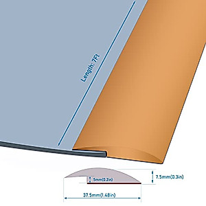 7Ft Floor Transition Strip Self Adhesive Edging Trim Strip Carpet to Tile Transition Strip for Doorways Suitable for Threshold Transitions with A Height Less Than 5mm (Light Brown)