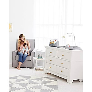 Skip Hop Diaper Caddy Organizer with Touch Sensor Night Light, Nursery Style, Heather Grey