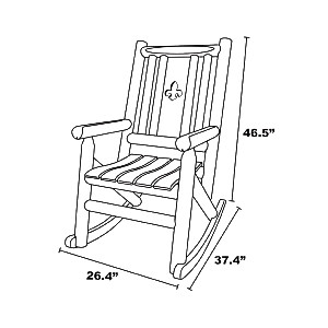 Leigh Country Amberlog Single Rocker with Fleur-De-Lis Cutout Rocking Chair, Brown