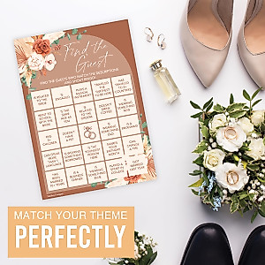 Hadley Designs 20 Boho Hilarious Bridal Shower Games for 20 Guests - Couples Wedding Shower Games, Games for Bridal Shower Bingo Game, Who Knows The Bride Best Bridal Shower Game...