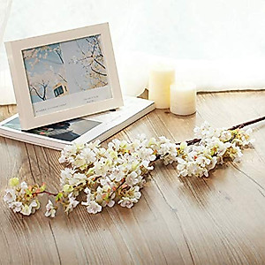Yinhua 39 Inch Artificial Cherry Blossom Branches Flowers Stems Silk Tall Fake Flower Arrangements for Home Wedding (Cherry Blossom, Pack of 3)
