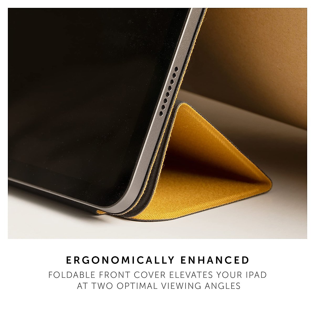Native Union W.F.A iPad Folio – Foldable Stand and Cover Made of Recycled Materials Compatible with iPad Air 13" M2, iPad Pro 12.9" with Easy Magnetic Attachment and Button and String Design (Kraft)