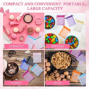 Woanger 500 Pieces Sheer Organza Bags Mesh Drawstring Pouches Bulk Empty Sachet Bags for Gift Jewelry Candy, Holiday Festival Birthday Wedding Party Favor Present (Multicolor, 4 x 6 Inch)