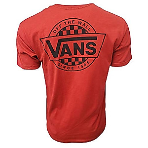 Vans Mens Classic Logo Graphic T-Shirt (X-Large, Red)