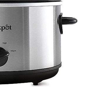 Crock-Pot 4.5 Quarts Manual Design Series Slow Cooker with 3 Manual Heat Settings Cooks Meals for 4 Plus People with Removable Stoneware Bowl, Silver