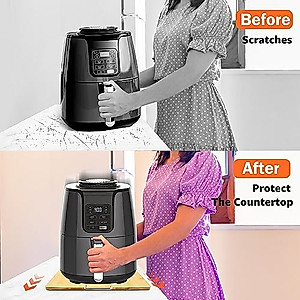 Universal Appliance Slider for Kitchen Counter, for Coffee Maker/Espresso Machine, Blender, Air Fryer, Stand Mixer, Toaster Sliding Tray Board, Bamboo, Wide-15"Wx11.6"D